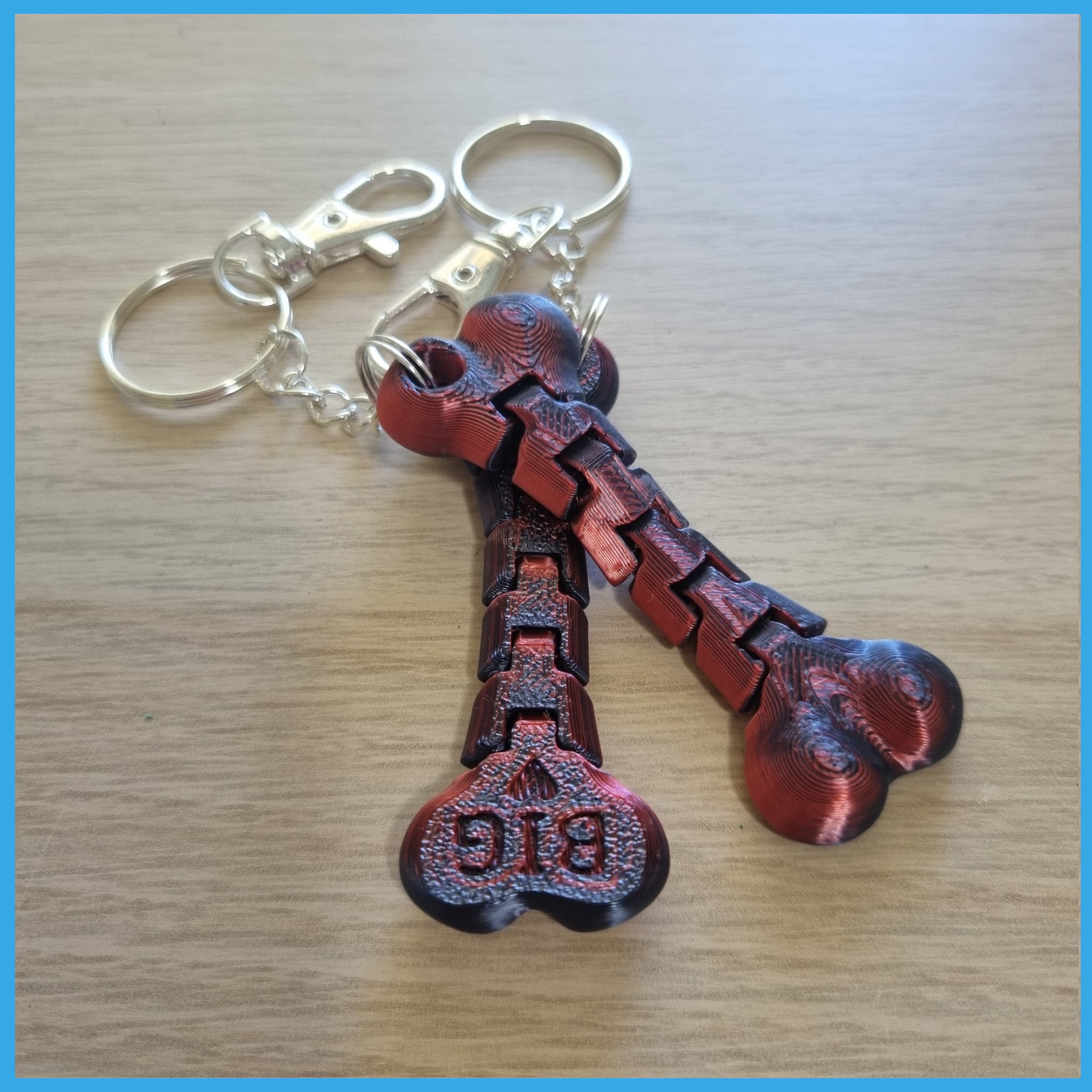 3D Print - Flexi Dog Bone - Keychain – Fluffy Bum Designs